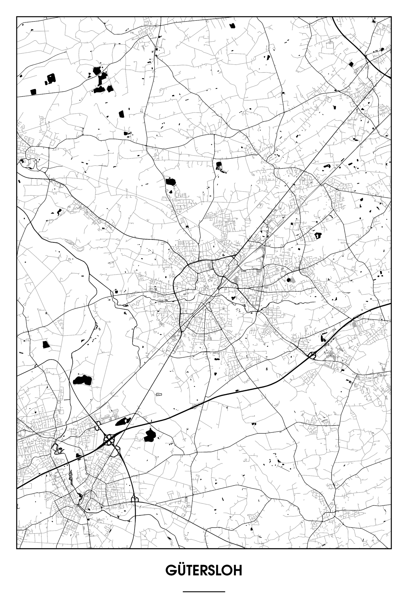🌆 🇩🇪 Gütersloh Poster – CraftYourMap