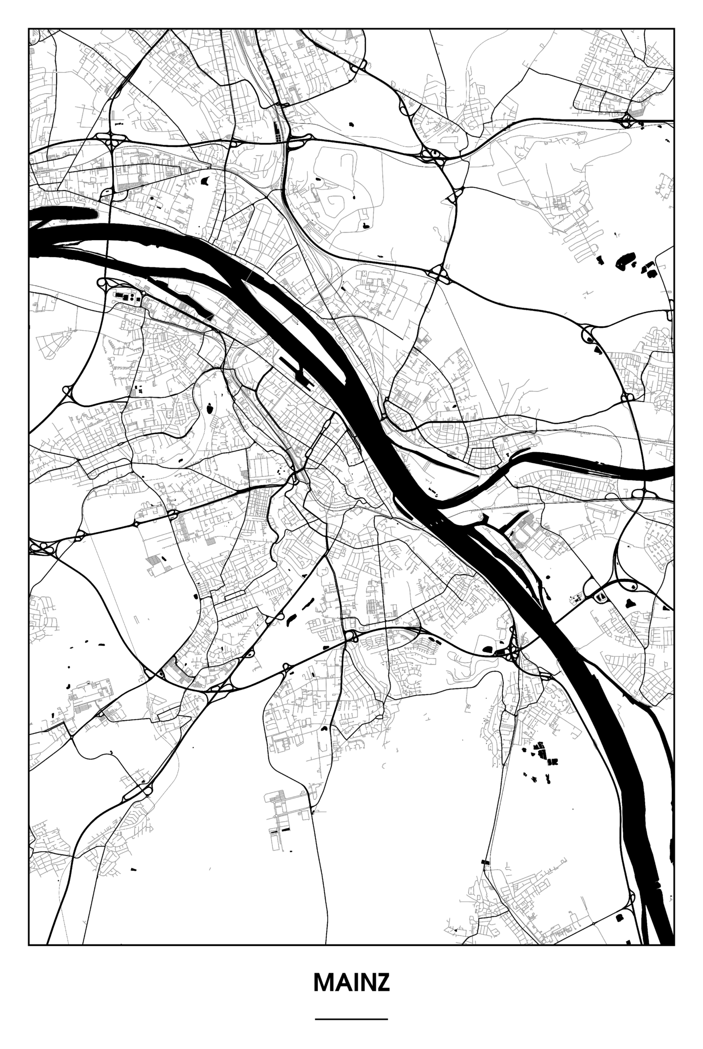 🌆 🇩🇪 Mainz Poster – CraftYourMap