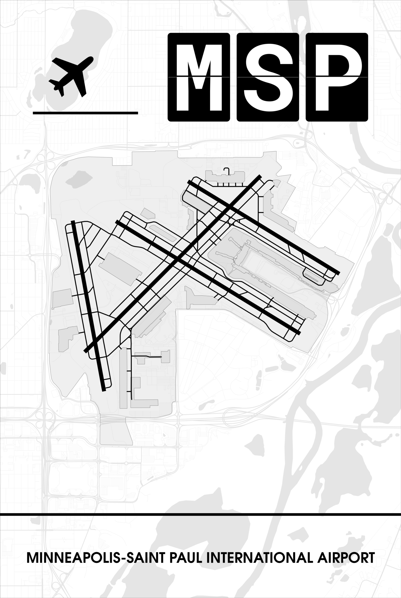 🛫 🇺🇸 Minneapolis-Saint Paul International Airport (MSP / KMSP) Poster ...