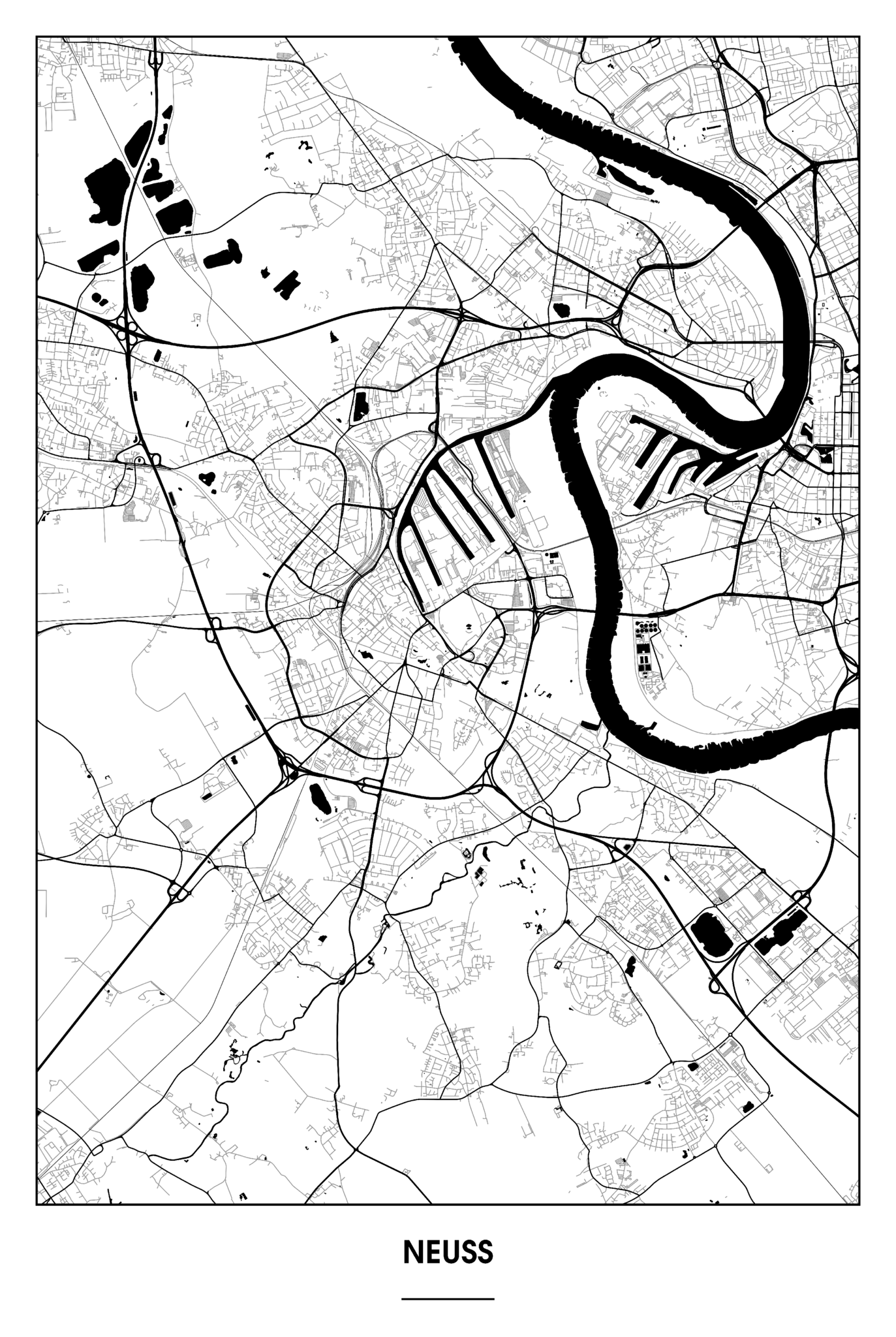 🌆 🇩🇪 Neuss Poster – CraftYourMap