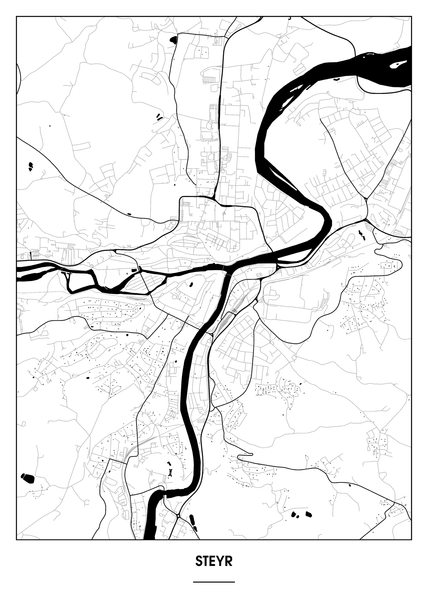 🌆 🇦🇹 Steyr Poster – CraftYourMap